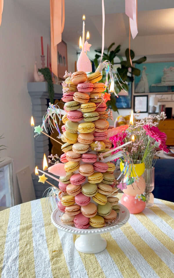 Stacked Macaroon Cake Recipe - Pink Pop Party