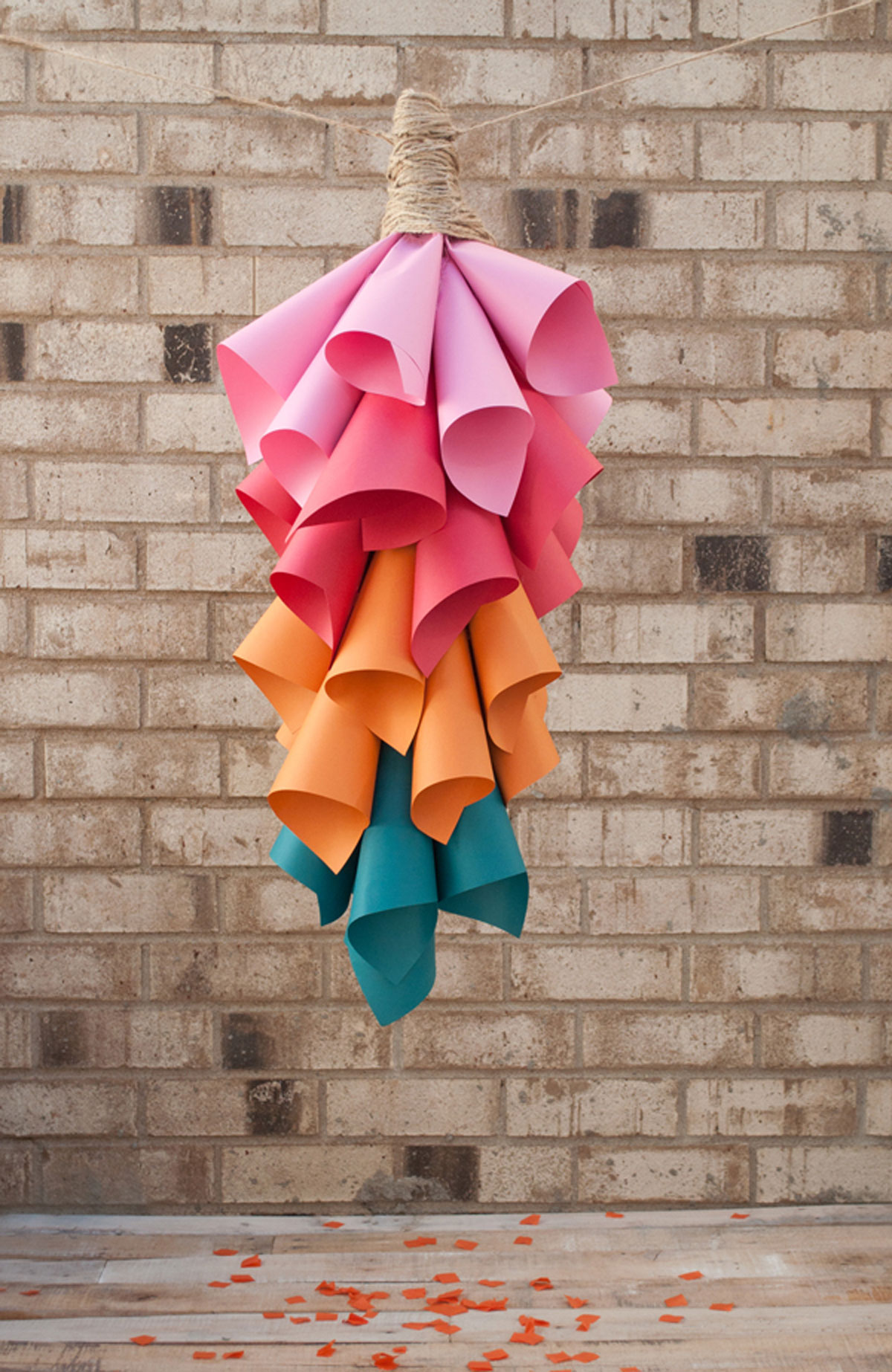 Hanging DIY Paper Cones Centerpiece - Pink Pop Party