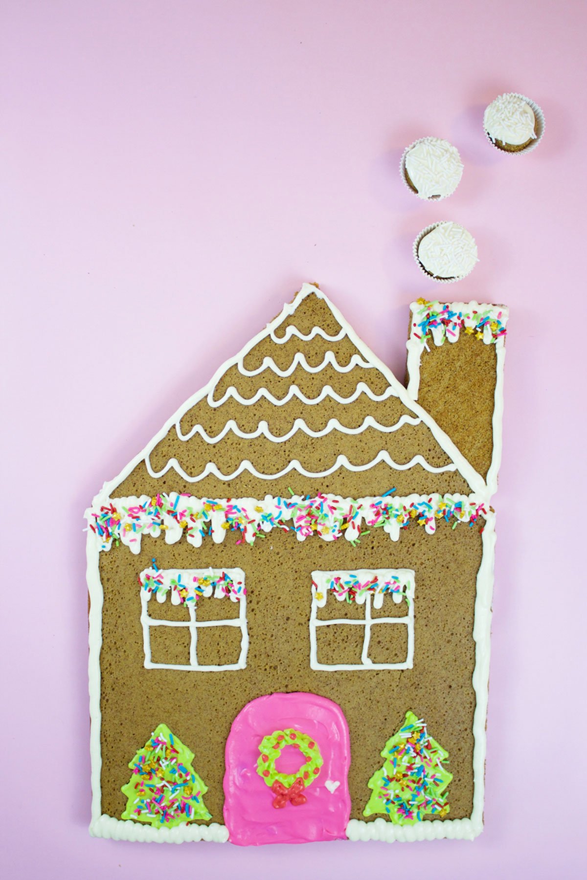Gingerbread House Sheet Cake For Christmas - Pink Pop Party