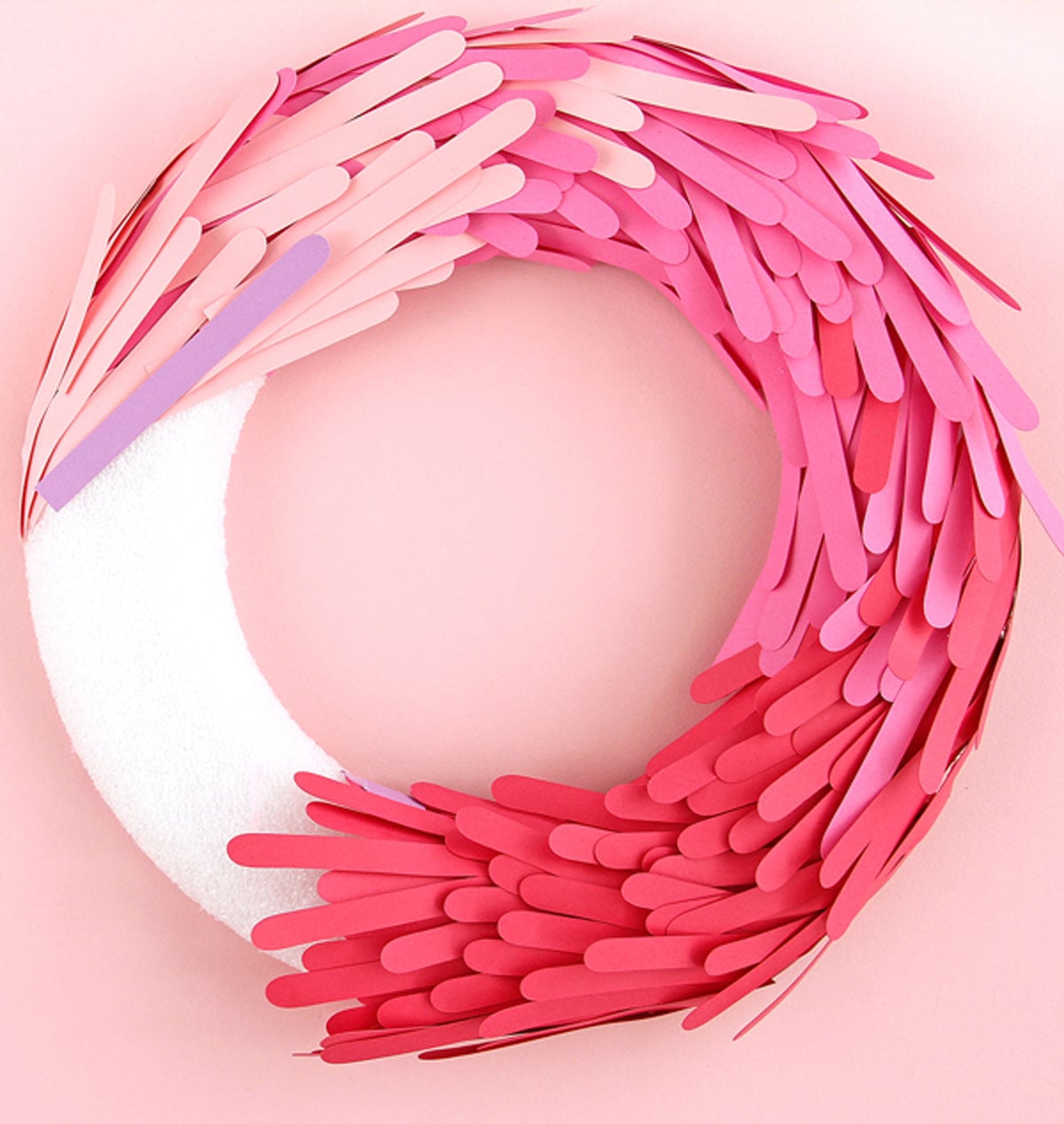 Bright Popsicle Stick Wreath Christmas Party Decor - Pink Pop Party